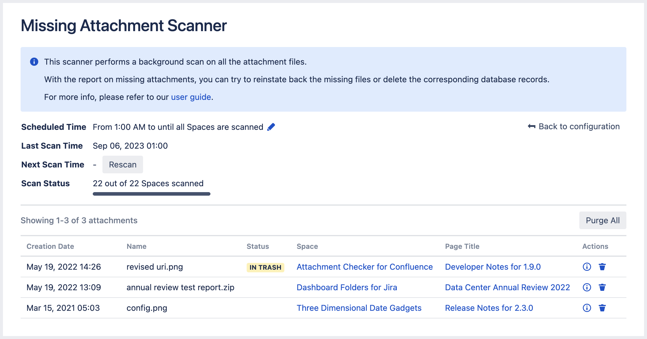 How to use Missing Attachments Scanner for Confluence | Akeles